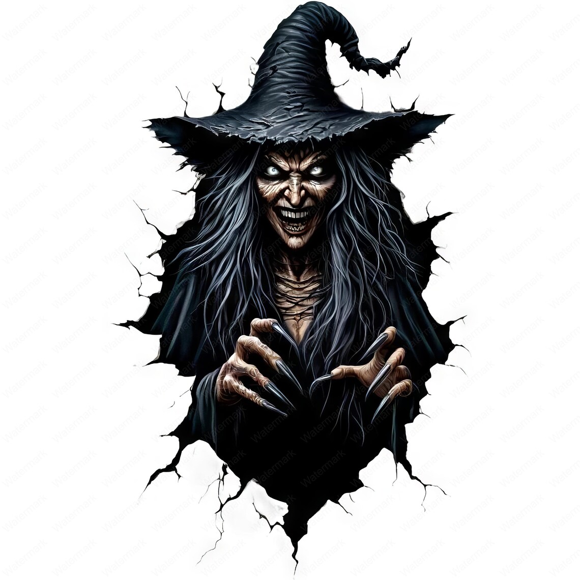 Terrifying Witch Clipart Bundle | Halloween Art (digital Download) - Etsy