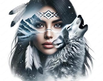 Native Spirit Clipart | Fantasy Double Exposure PNG Bundle | Ethereal ...
