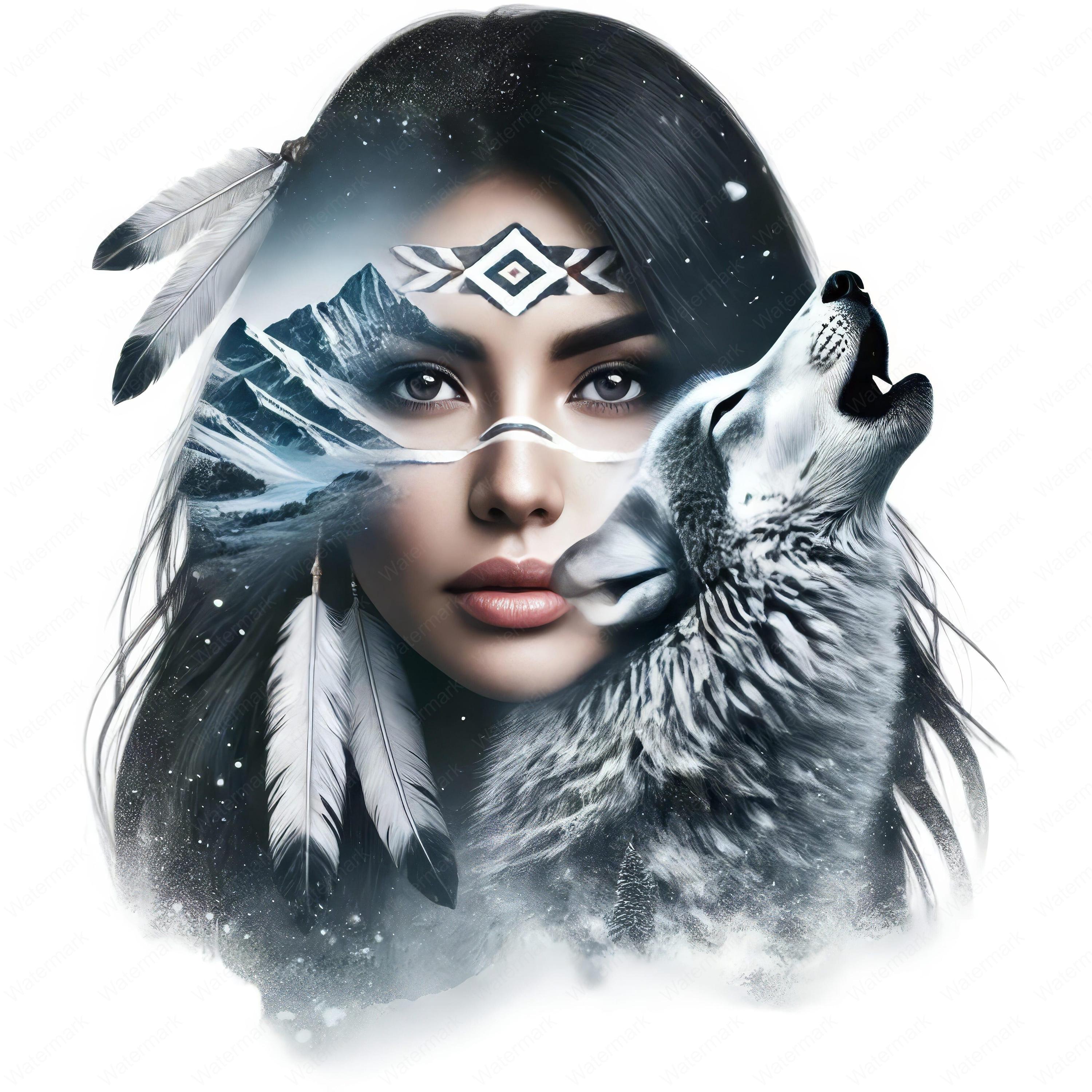 Native Spirit Clipart | Fantasy Double Exposure PNG Bundle | Ethereal ...