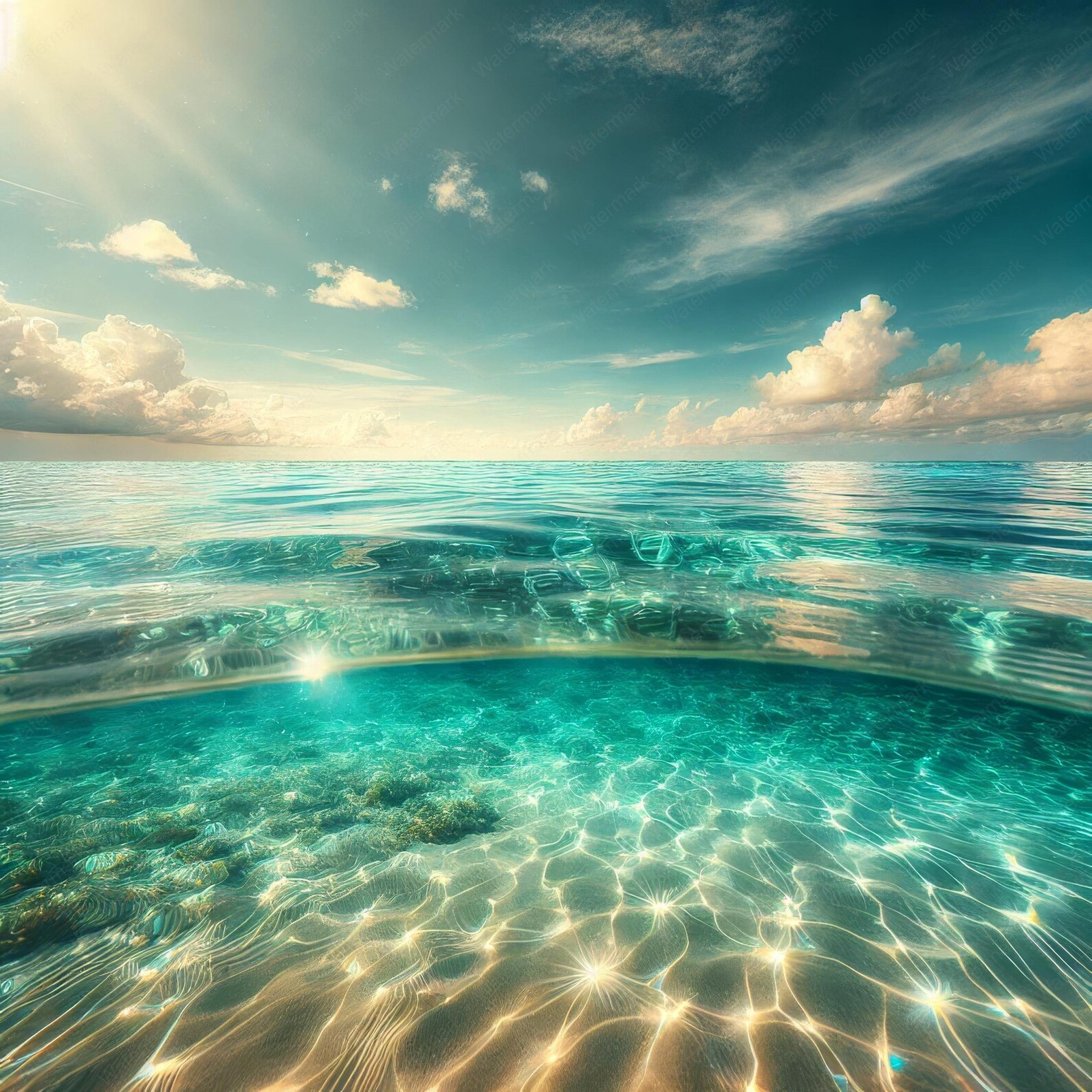 Seascape Clipart: Crystal Clear Ocean Jpgs (digital Download) - Etsy