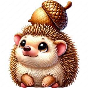 Autumn Hedgehog Clipart | Cute Fall Hedgehog Clipart Bundle | 10 High ...