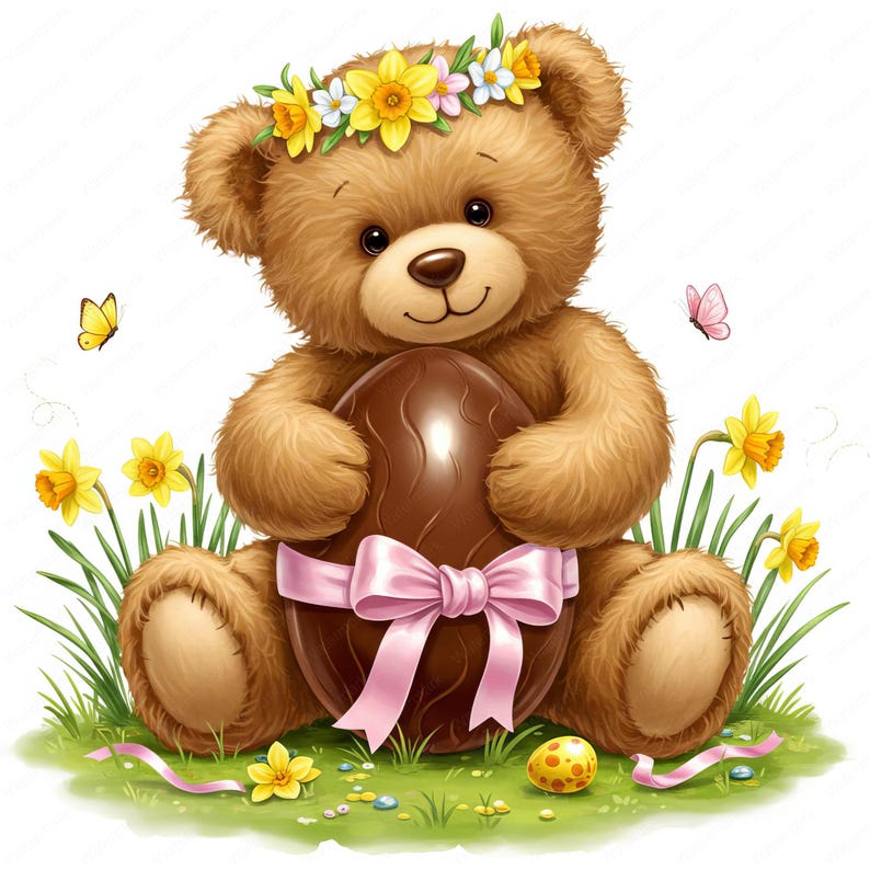 Watercolor Easter Teddy Bear Clipart Bundle (digital Download) - Etsy