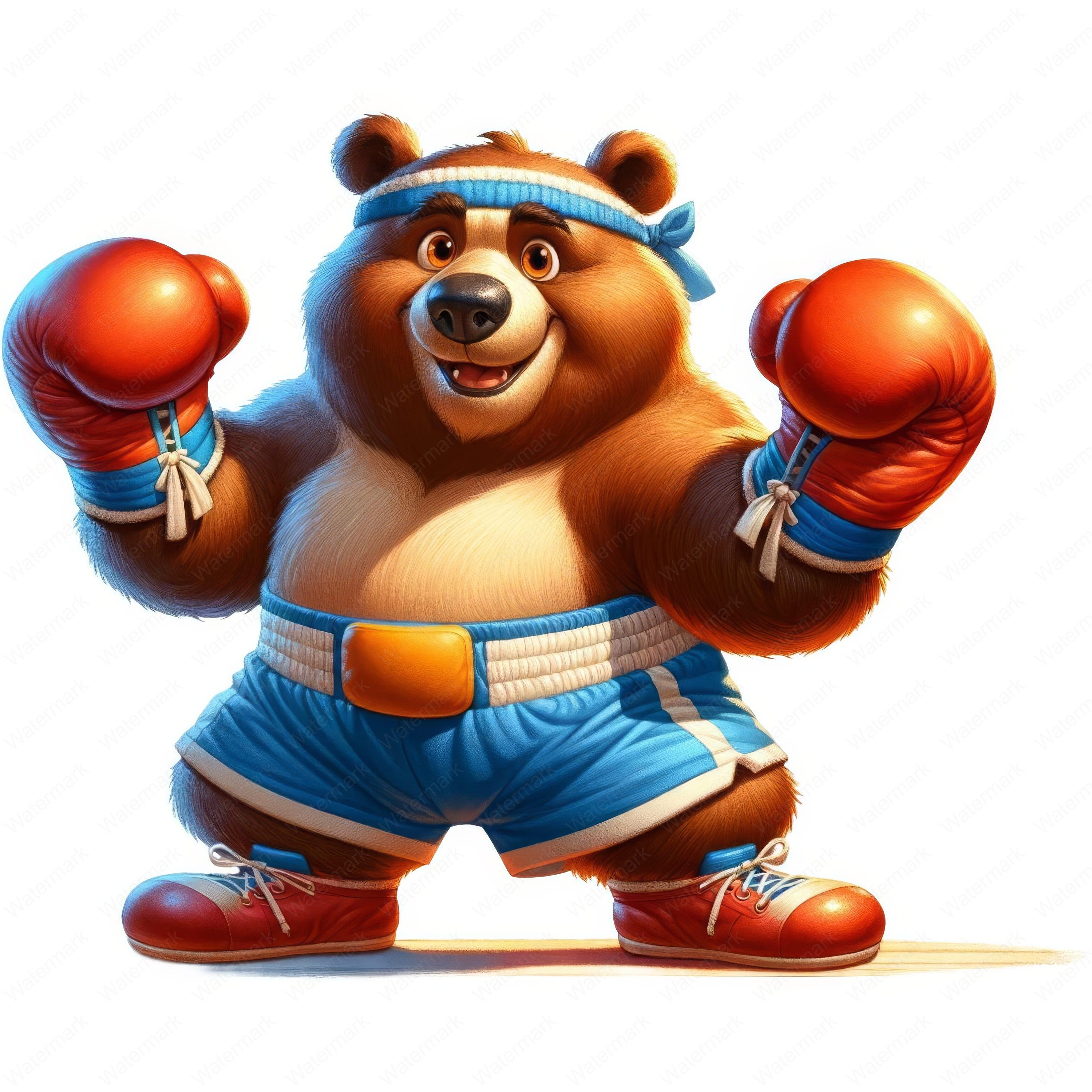 Boxing Bear Clipart: Sports Art Printables (digital Download) - Etsy