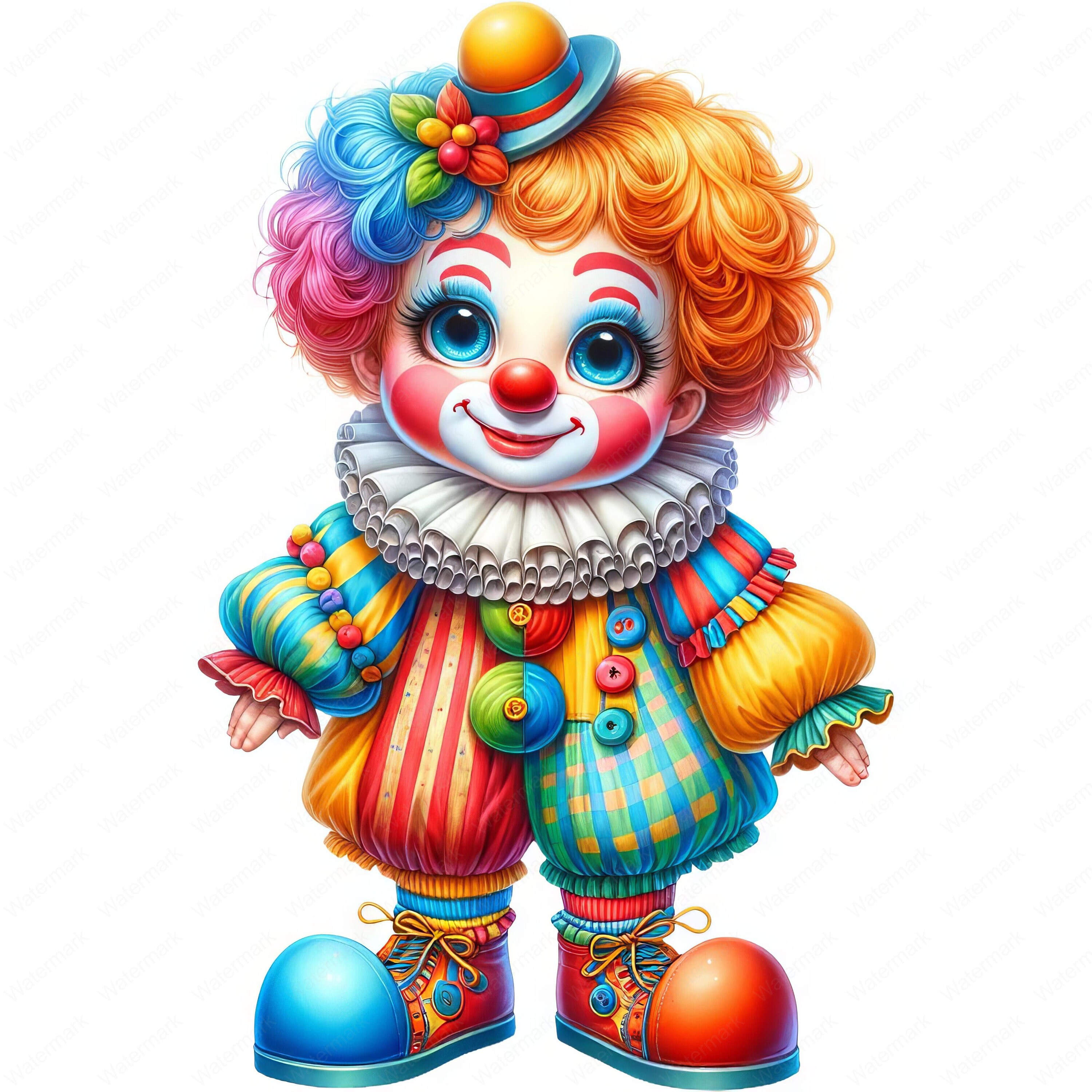 Cute Clown Clipart Bundle | Circus Art Printables (digital Download) - Etsy