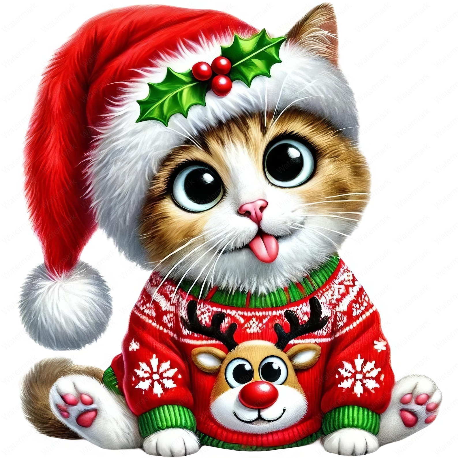 Christmas Cat Clipart Bundle | Holiday Designs (digital Download) - Etsy