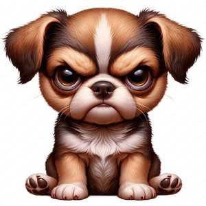 Grumpy Puppy Clipart | Funny Grumpy Puppy Clipart Bundle | 10 High ...