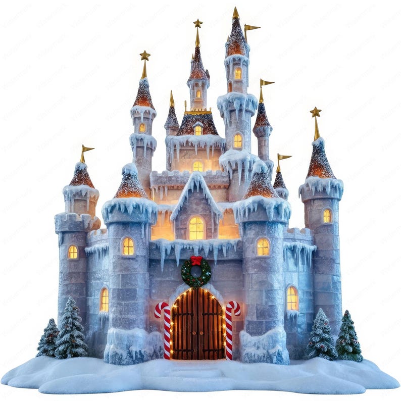 Christmas Castle Clipart: Holiday PNG Bundle (digital Download) - Etsy