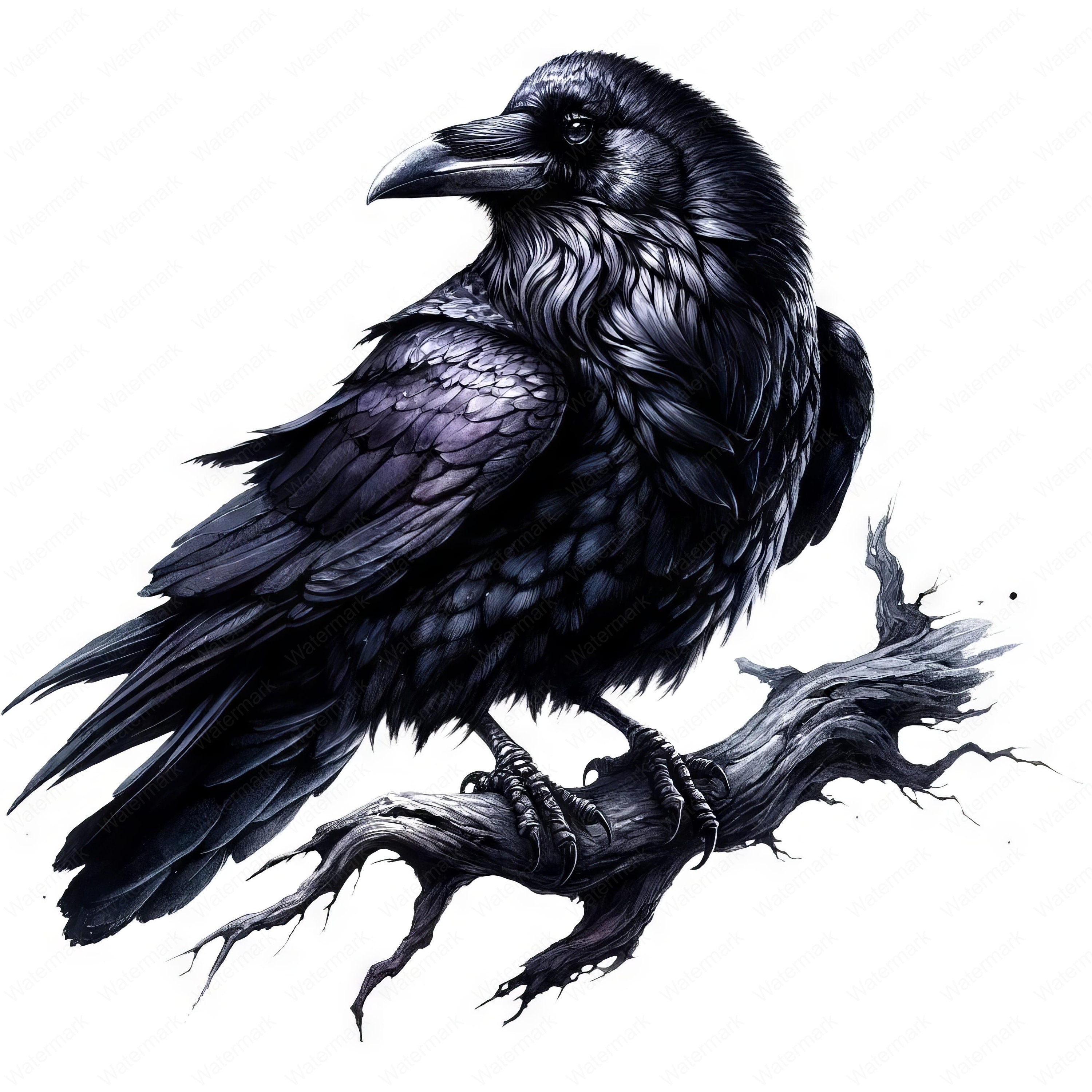 Gothic Raven Clipart Bundle: Dark Art Printable Designs (commercial Use ...