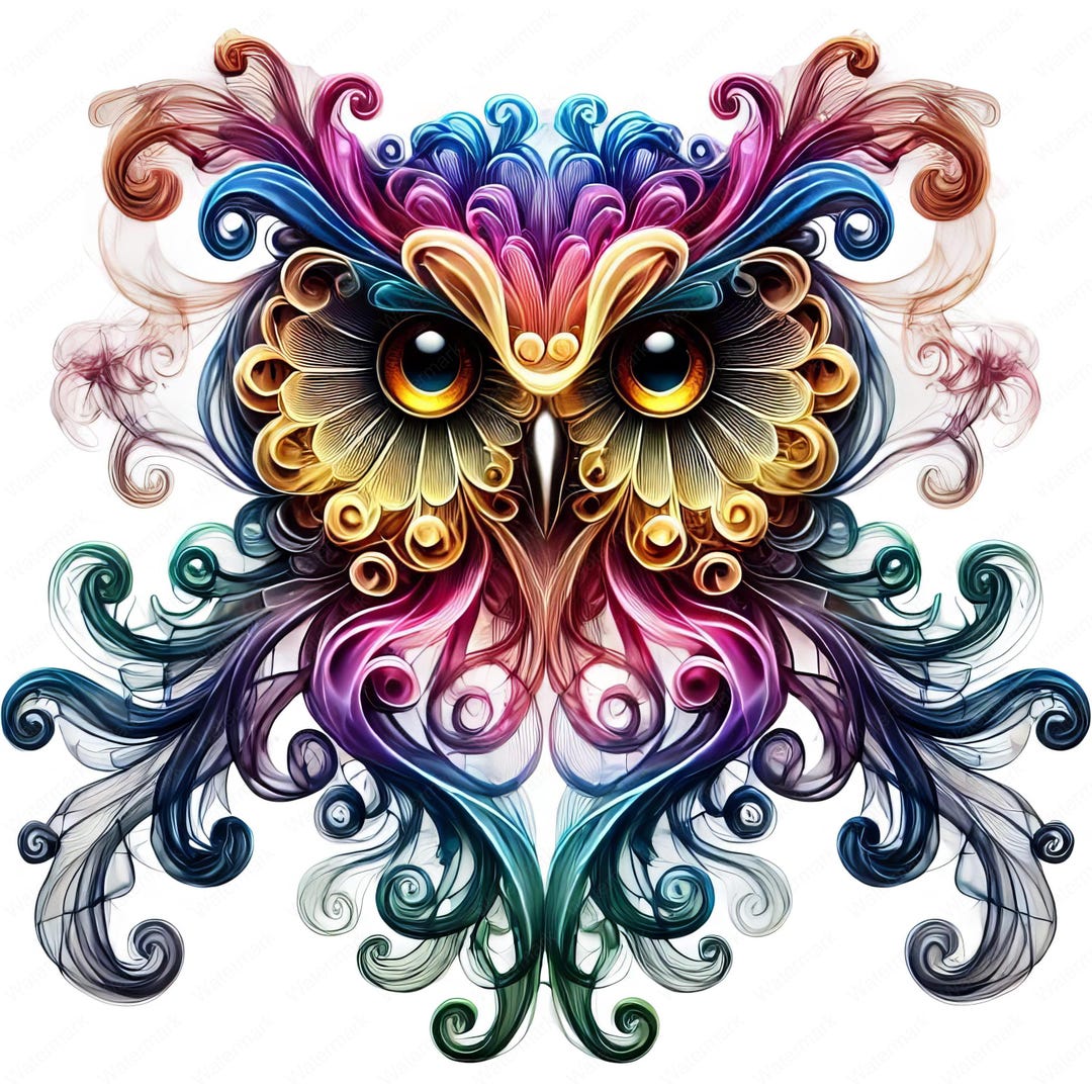 Smoke Art Owl Clipart | Abstract PNG Bundle (digital Download) - Etsy
