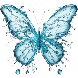 Aqua Butterfly Clipart | Dynamic Water Butterfly Clipart Bundle | 10 ...
