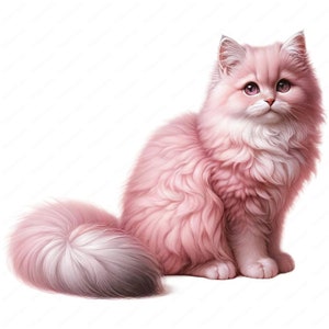 Cute Pink Kitten Clipart | Adorable Pink Kitten Clipart Bundle | 10 ...