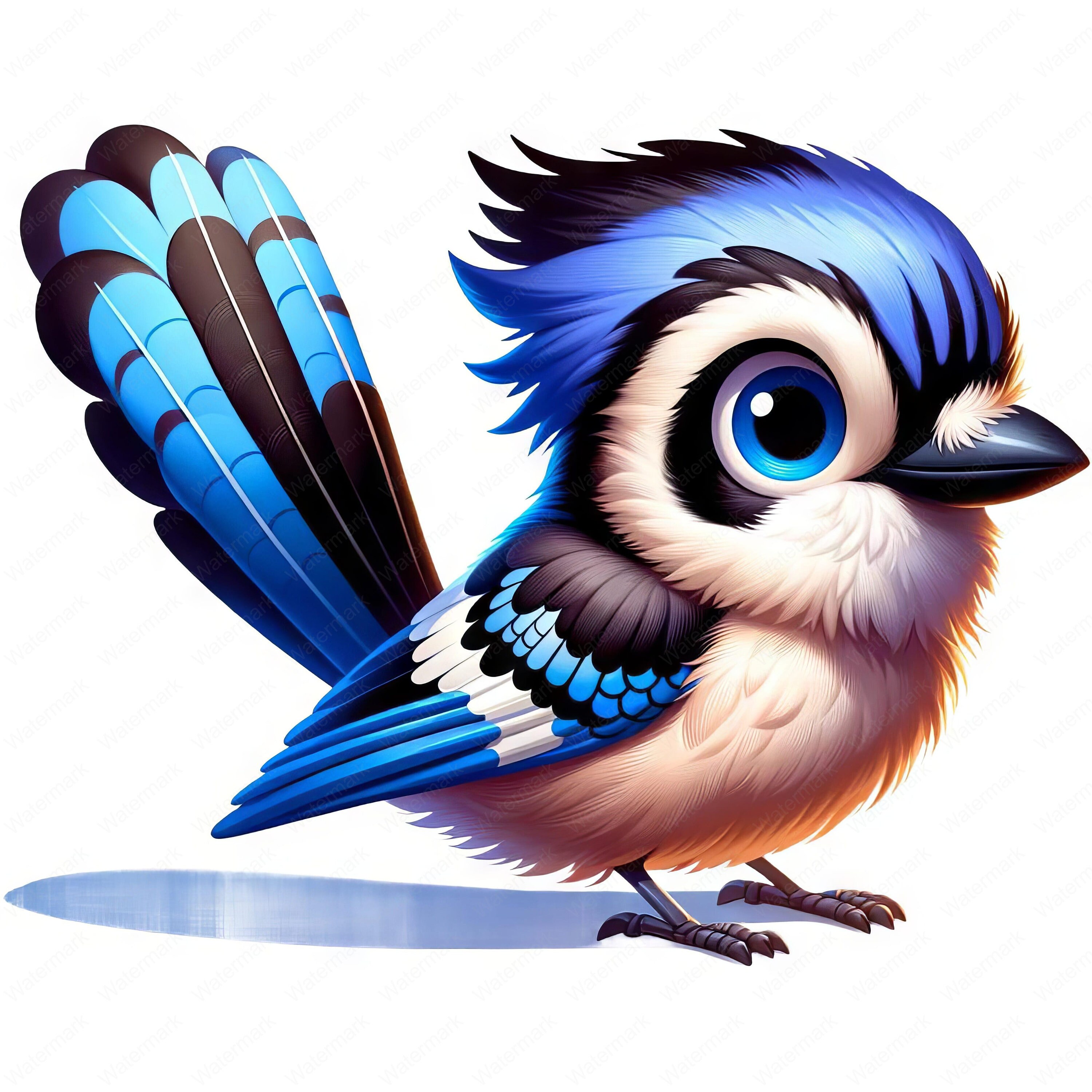Cute Jay Bird Clipart Bundle | Children's Book Art (digital Download ...