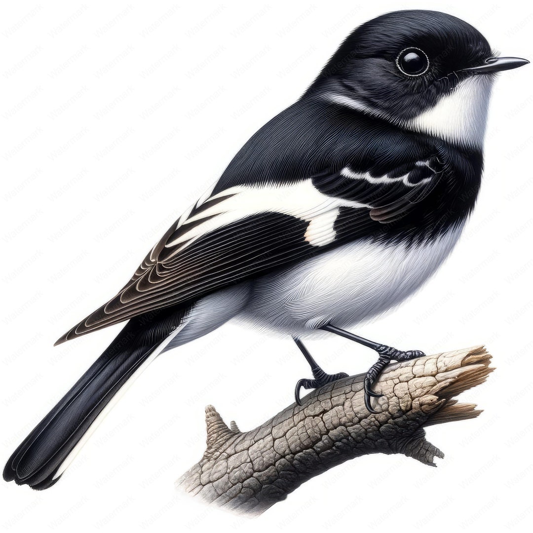 Pied Flycatcher Clipart | Elegant Pied Flycatcher Clipart Bundle | 10 ...