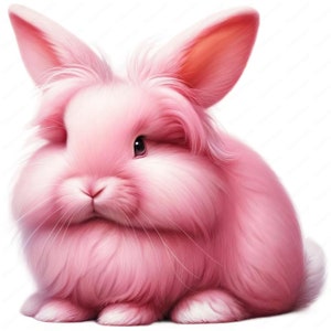 Cute Pink Bunny Clipart | Adorable Pink Bunny Clipart Bundle | 10 High ...