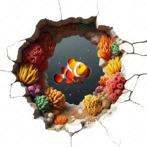 3D Clownfish Clipart Bundle: Aquarium Art Printables (digital Download ...
