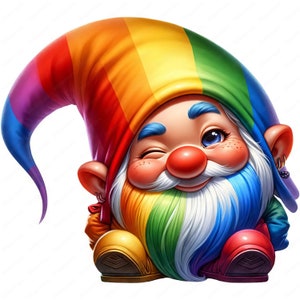Rainbow Gnome Clipart | Colorful Gnome Clipart Bundle | 10 High-quality ...