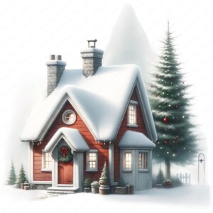 Santa's House Clipart Festive Clipart Bundle 10 High-quality Images ...
