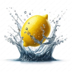 Lemon Clipart | Vivid Elegant Lemon Splash Clipart Bundle | 10 High ...