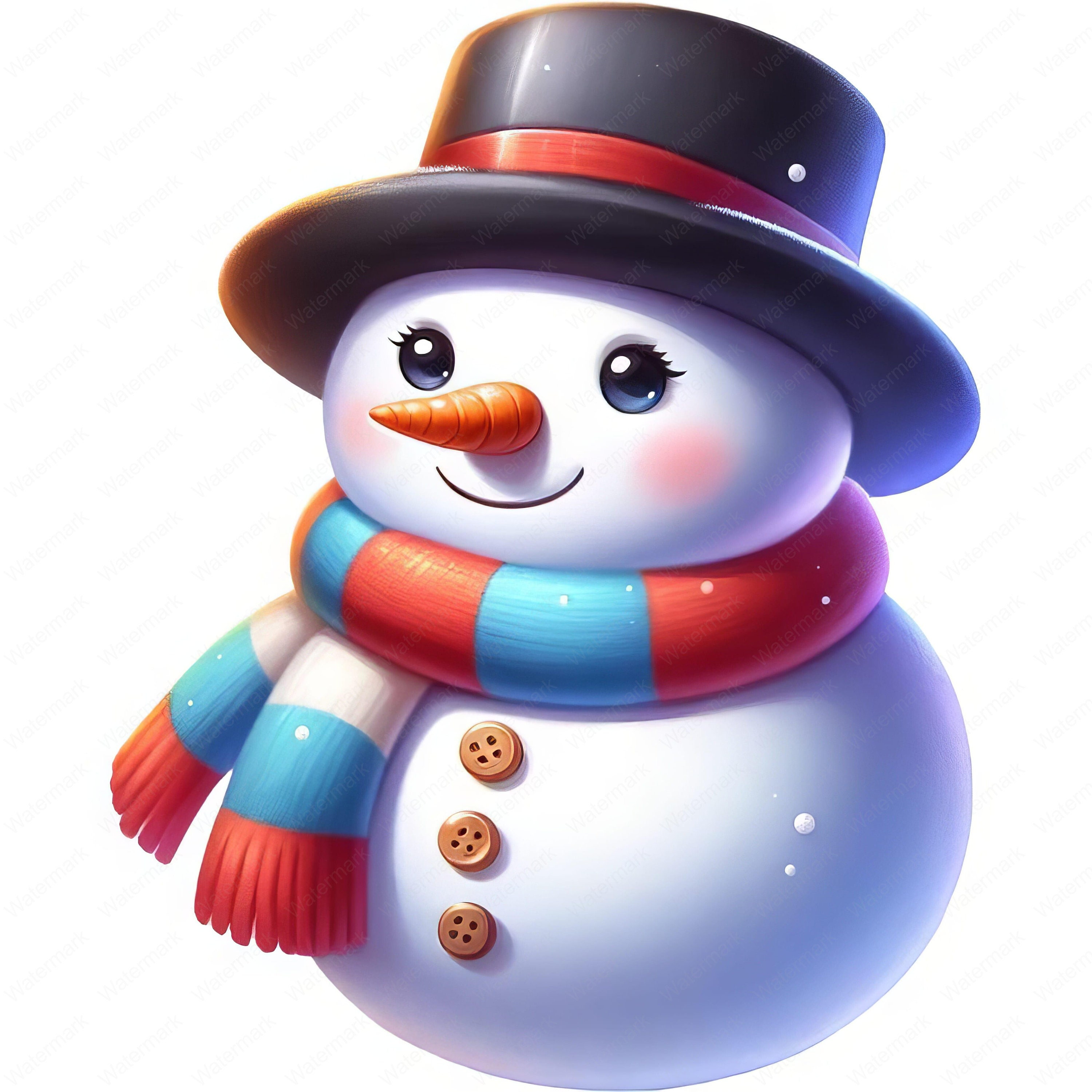 Cute Snowman Clipart Bundle | Winter Art Printables (commercial Use) - Etsy