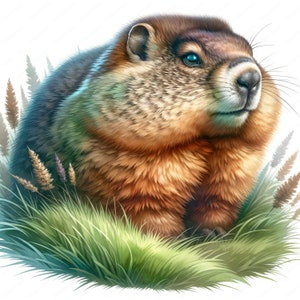 Groundhog Clipart Clipart Bundle 10 High-quality Images Wall Art Paper ...