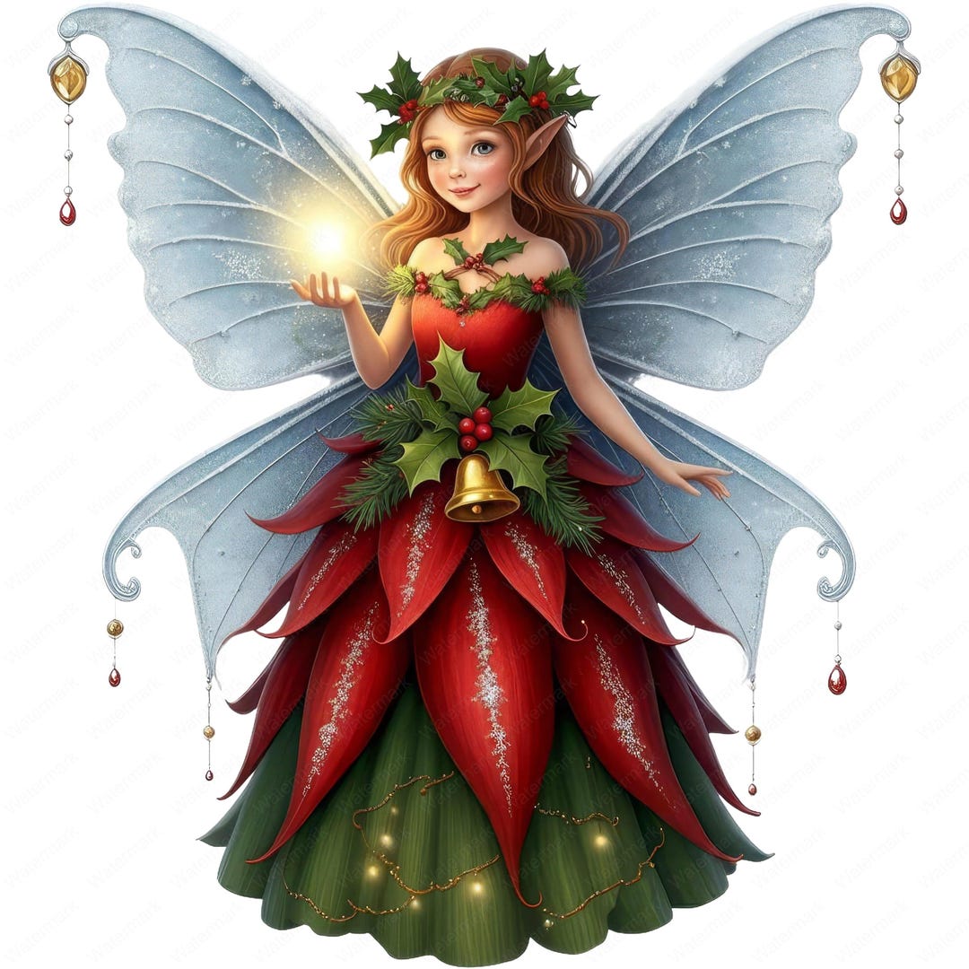 Christmas Fairy Clipart: Whimsical Holiday Designs (digital Download ...