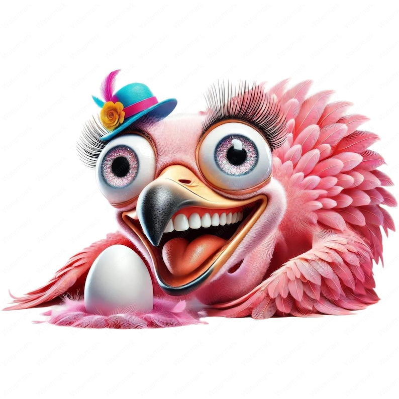 Whimsical Flamingo Clipart Bundle: Vibrant Designs (commercial Use ...