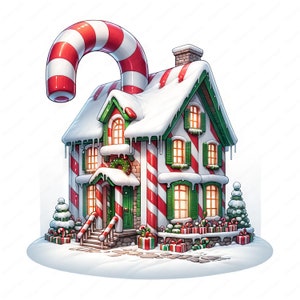 Candy Cane House Clipart Bundle: Gingerbread Art (digital Download) - Etsy