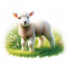 Spring Lamb Clipart | Adorable Spring Lamb Clipart Bundle | 10 High ...