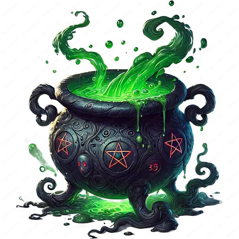 Spooky Cauldron Clipart Bundle: Witchcraft Art (digital Download) - Etsy