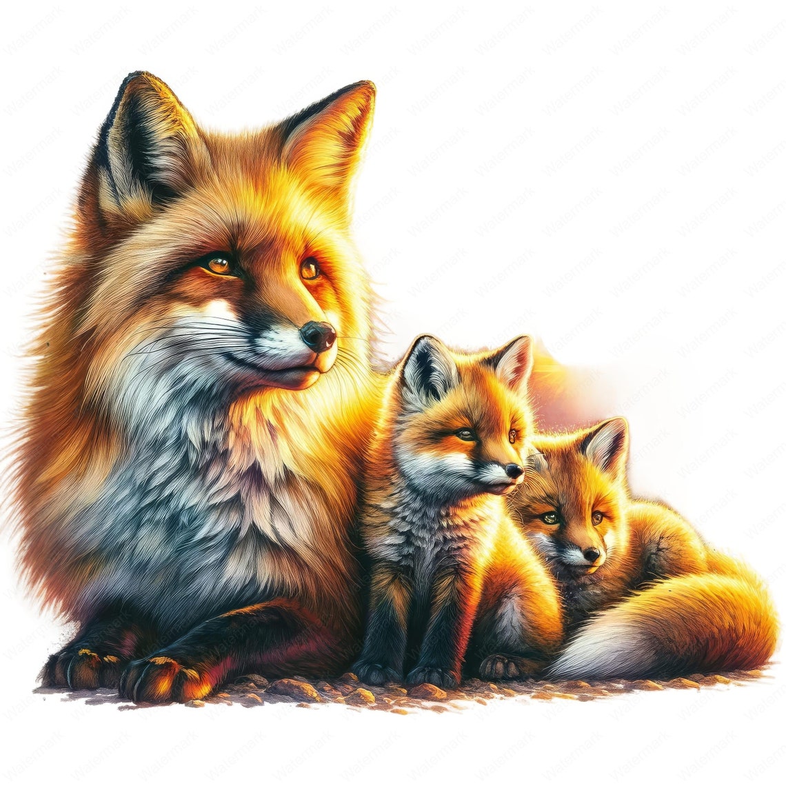 Fox Family Clipart Bundle: Heartwarming Designs (digital Download) - Etsy