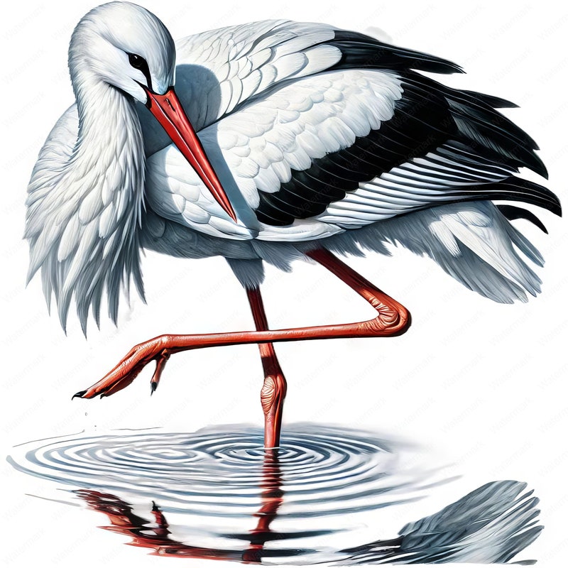 Stork Clipart - Etsy