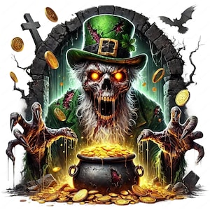 Creepy Leprechaun Clipart | Horror St. Patrick’s PNG Bundle | 10 High ...