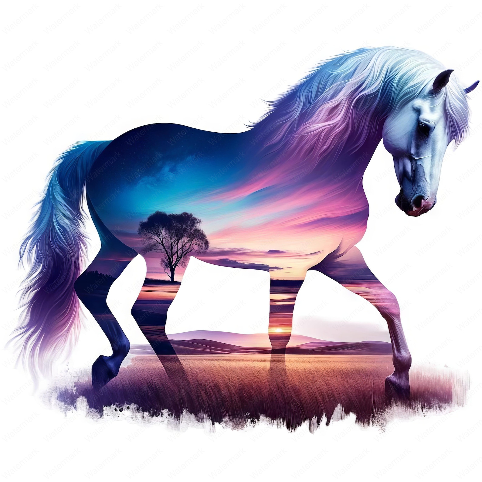 Ethereal Horse Clipart Bundle: Majestic Equine Art (digital Download ...