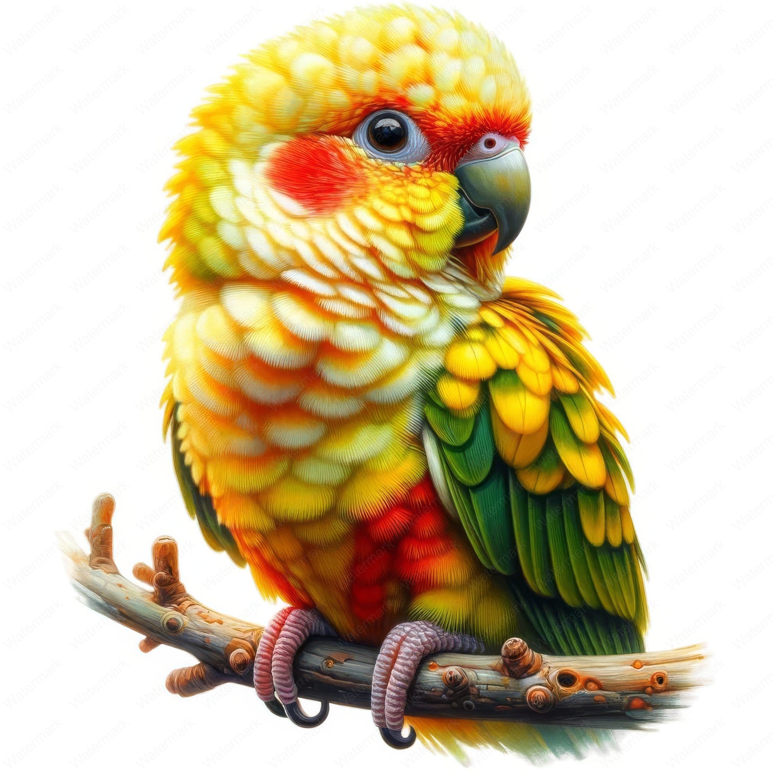 Pineapple Conure Clipart Bundle: Tropical Bird Art (digital Download ...
