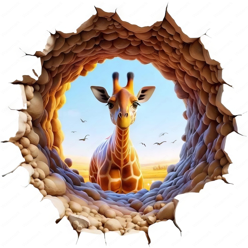 Realistic Giraffe Clipart Bundle: Safari Art Printables (digital ...