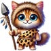 Caveman Clipart | Adorable Cat Clipart Bundle | 10 High-quality Designs ...