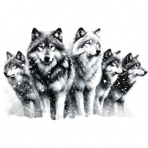 Wolf Pack Clipart | Dynamic Wolf Pack Clipart Bundle 01 | 10 High ...