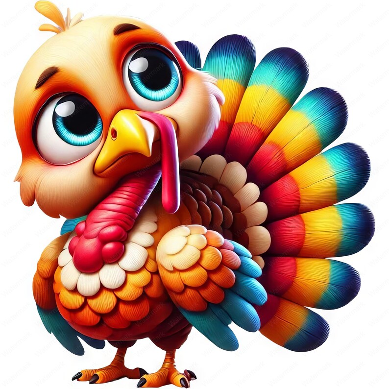 Cute Thanksgiving Turkey Clipart | High-quality Fall Designs (digital ...