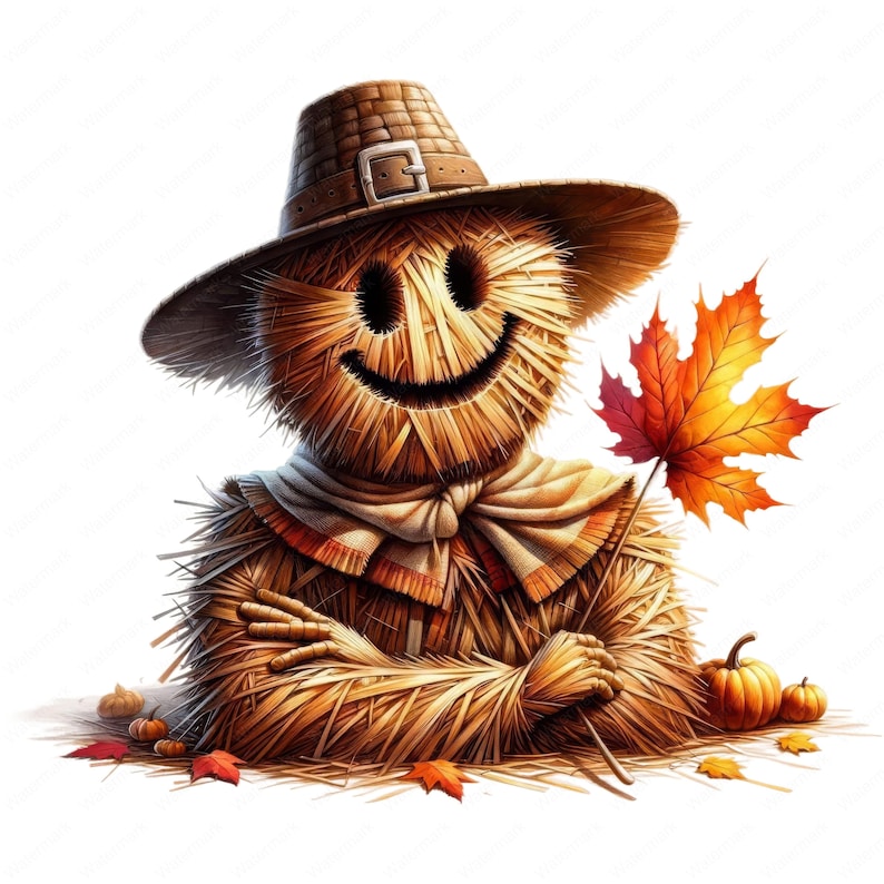 Cute Scarecrow Clipart Bundle | Fall Harvest Art (digital Download) - Etsy