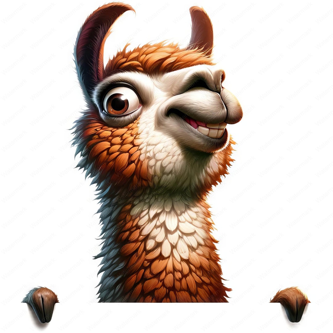 Funny Llama Clipart Bundle: Whimsical Animal Art (digital Download) - Etsy
