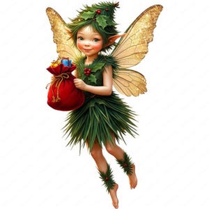 Pine Fairy Clipart | Christmas Pine Fairy Clipart Bundle | 10 High ...