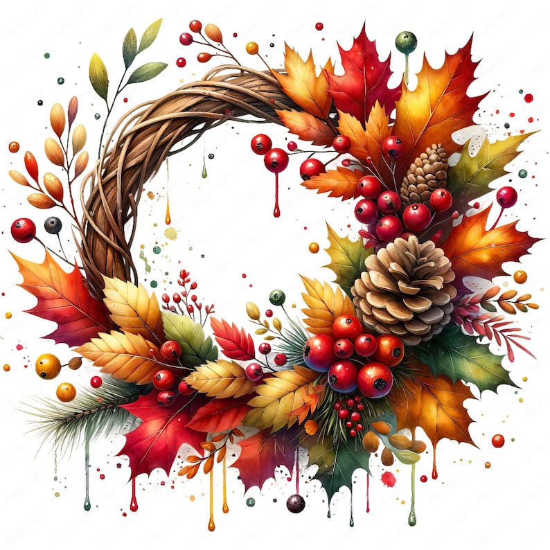 Fall Thanksgiving Clipart Bundle | Festive JPG & PNG Designs (digital ...