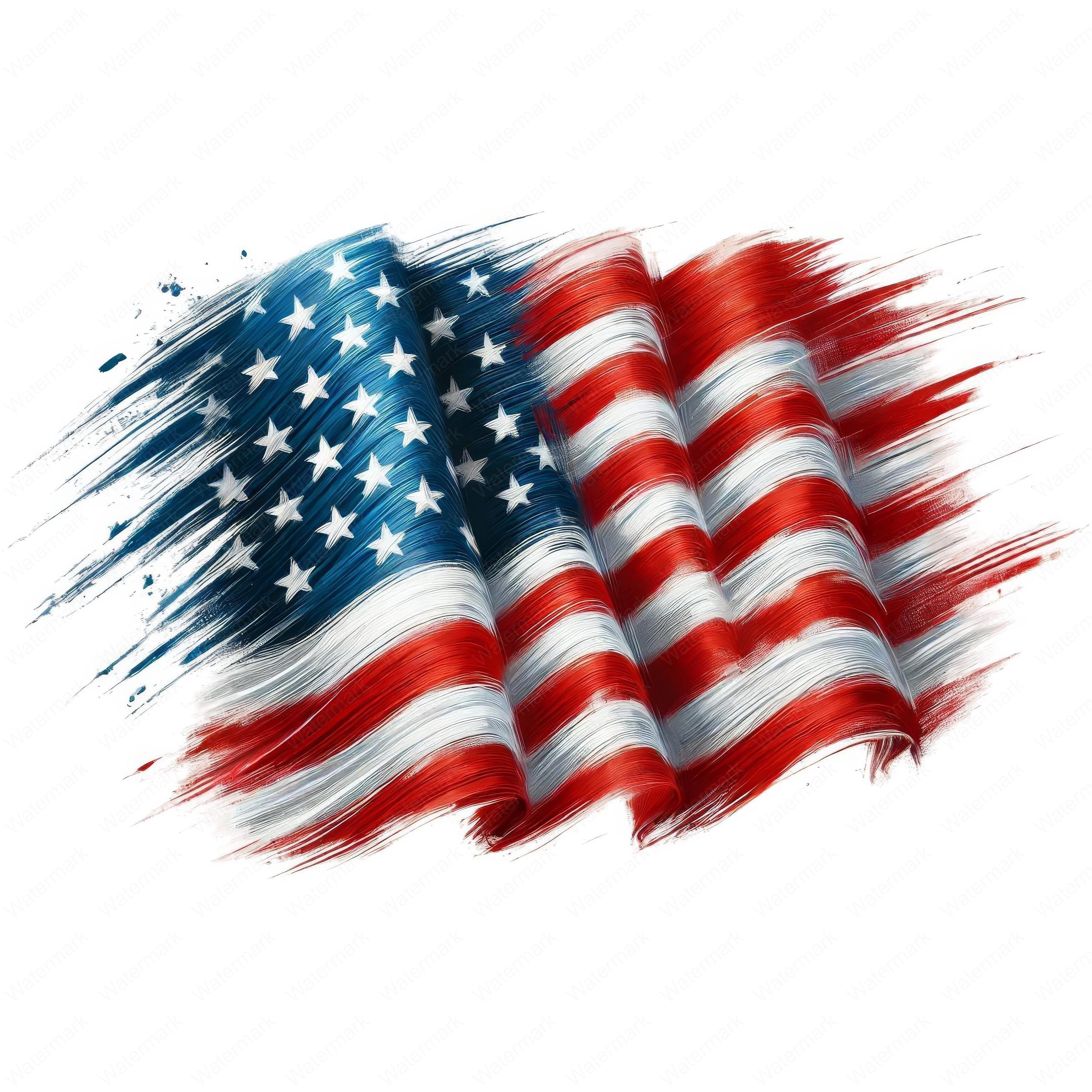 American Flag Clipart Bundle: 10 USA Patriotic Designs (digital ...