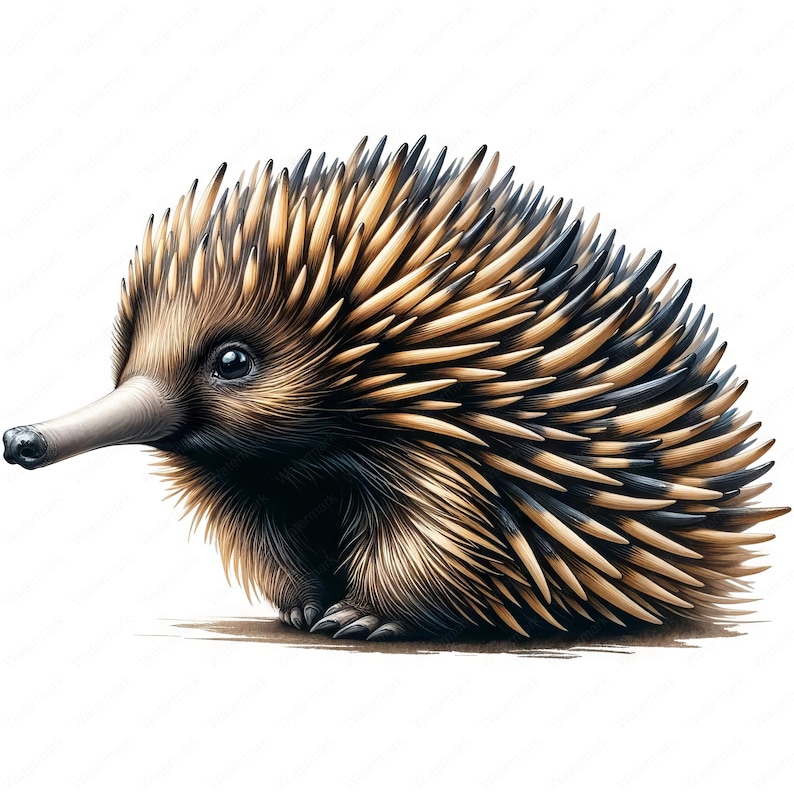 Echidna Clipart Bundle | Realistic Wildlife Art, Commercial Use ...