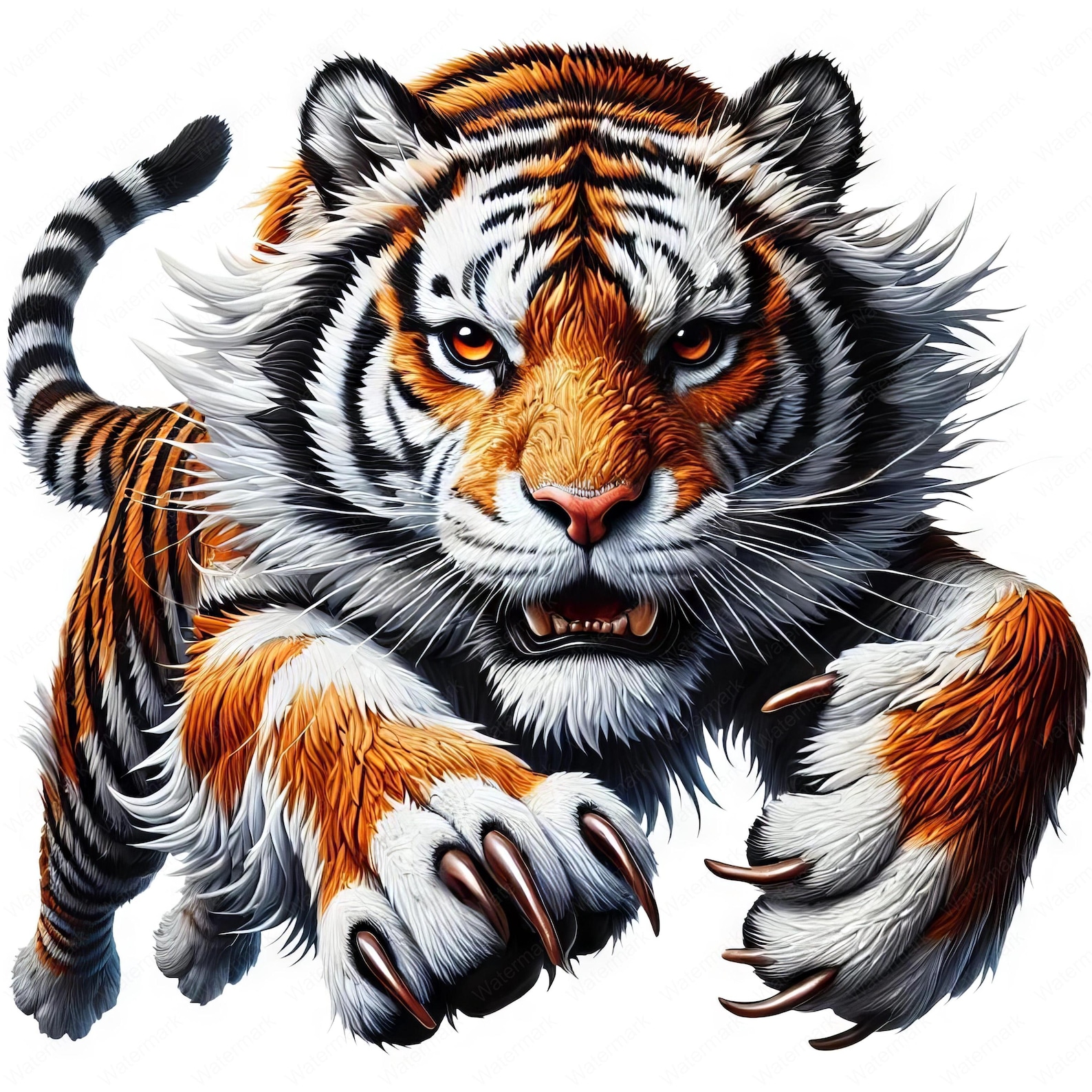 Ferocious Tiger Clipart Bundle | Wildlife Art Printables (digital ...