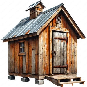 Rustic Outhouse Clipart | Charming Rustic Outhouse Clipart Bundle | 10 ...