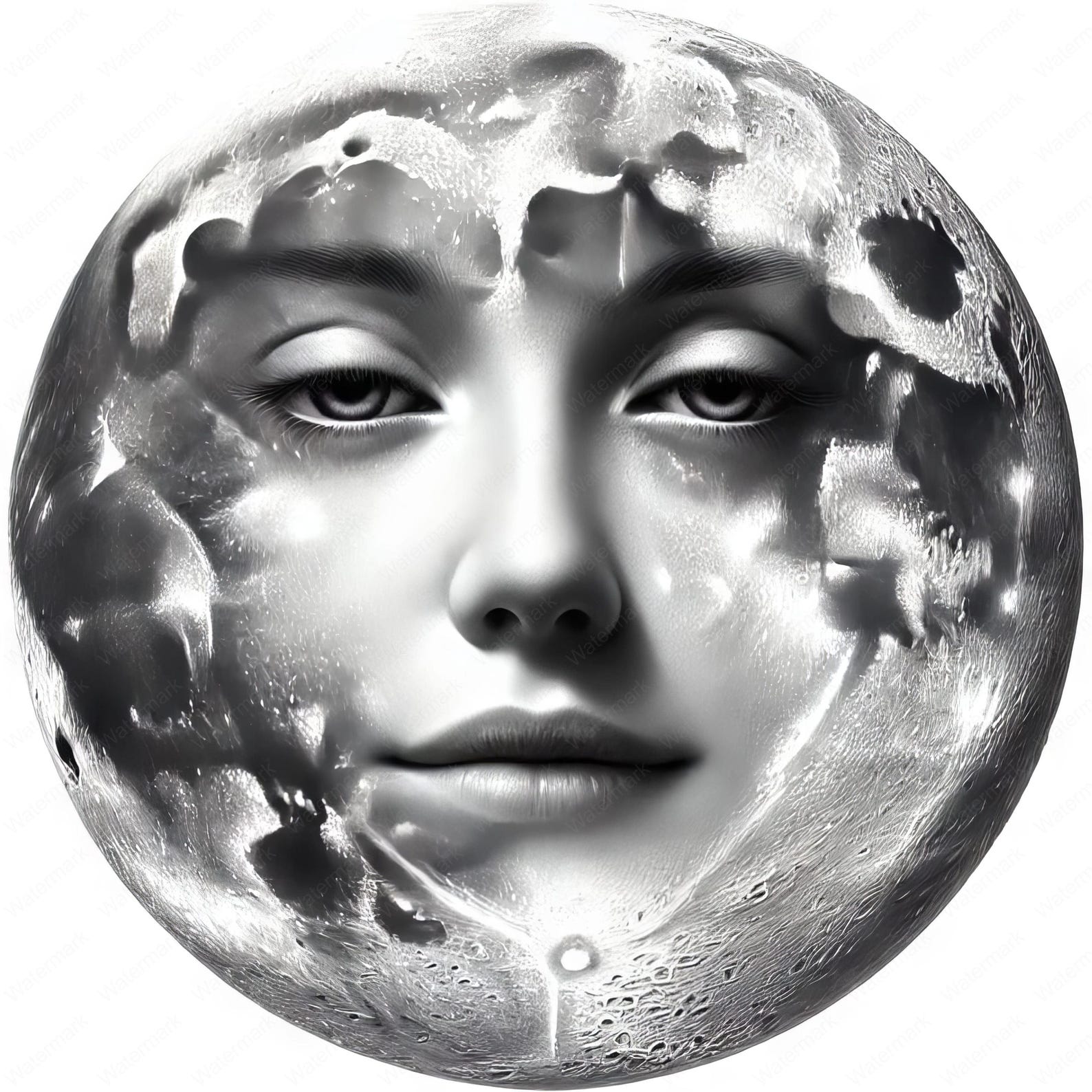 Ethereal Moon Goddess Clipart Bundle: Celestial Art (digital Download ...
