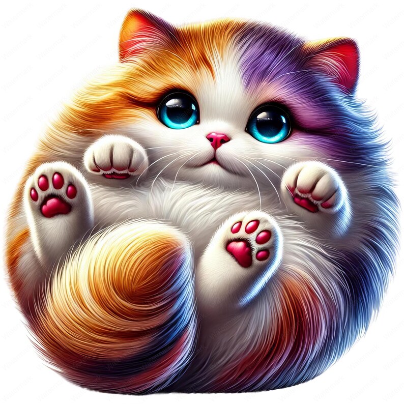 Fluffy Cat Clipart Bundle: Adorable Animal Art (digital Download) - Etsy