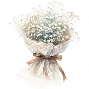 Baby Breath Bouquet Clipart: Floral Lace Design (digital Download) - Etsy