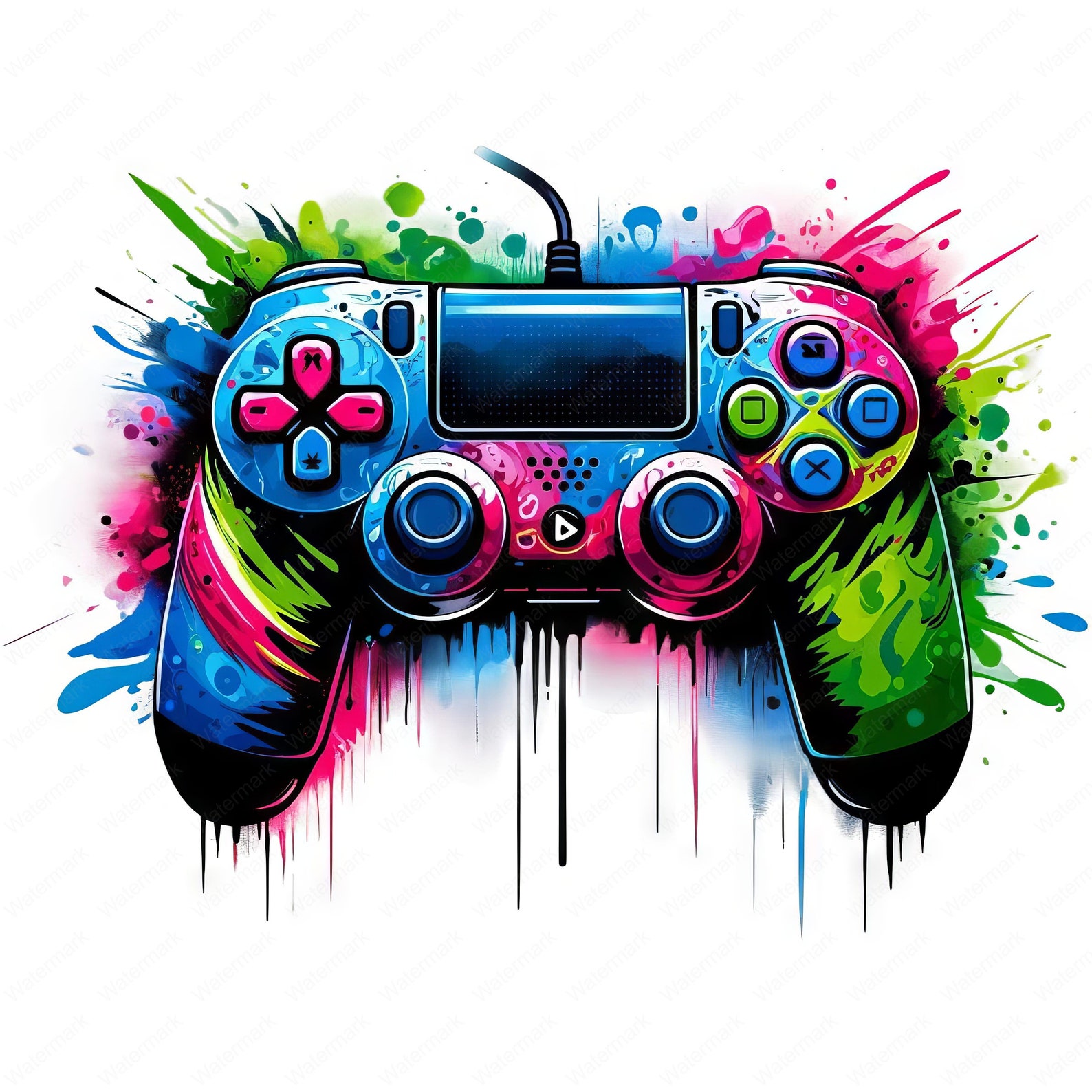 Colorful Gaming Controller Clipart | High-quality PNG JPG (digital ...